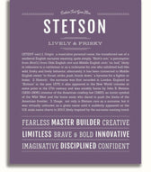 Stetson Personalized Name Meaning Art Prints – Name Stories