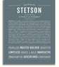Stetson Personalized Name Meaning Art Prints – Name Stories