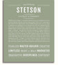 Stetson Personalized Name Meaning Art Prints – Name Stories