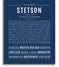 Stetson Personalized Name Meaning Art Prints – Name Stories