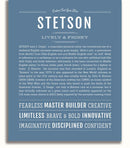 Stetson Personalized Name Meaning Art Prints – Name Stories
