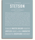 Stetson Personalized Name Meaning Art Prints – Name Stories