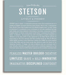 Stetson Personalized Name Meaning Art Prints – Name Stories