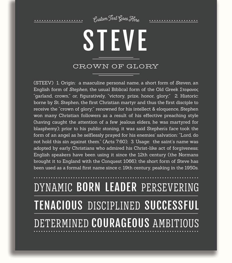 Steve Personalized Name Meaning Art Prints – Name Stories
