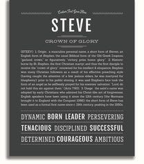 Steve Personalized Name Meaning Art Prints – Name Stories