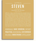 Steven Personalized Name Meaning Art Prints – Name Stories