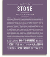 Stone Personalized Name Meaning Art Prints – Name Stories