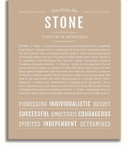 Stone Personalized Name Meaning Art Prints – Name Stories