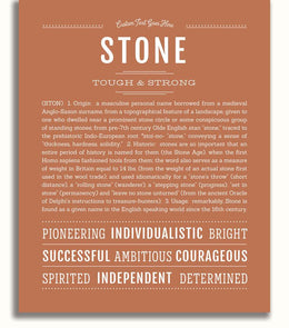 Stone Personalized Name Meaning Art Prints – Name Stories