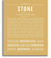 Stone Personalized Name Meaning Art Prints – Name Stories