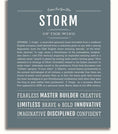 Storm Personalized Name Meaning Art Prints – Name Stories