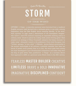 Storm Personalized Name Meaning Art Prints – Name Stories