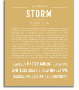 Storm Personalized Name Meaning Art Prints – Name Stories