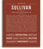 Sullivan Personalized Name Meaning Art Prints – Name Stories