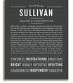Sullivan Personalized Name Meaning Art Prints – Name Stories