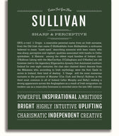 Sullivan Personalized Name Meaning Art Prints – Name Stories