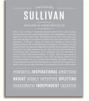 Sullivan Personalized Name Meaning Art Prints – Name Stories