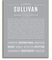 Sullivan Personalized Name Meaning Art Prints – Name Stories