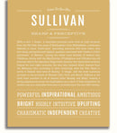 Sullivan Personalized Name Meaning Art Prints – Name Stories