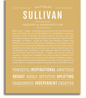 Sullivan Personalized Name Meaning Art Prints – Name Stories