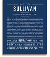 Sullivan Personalized Name Meaning Art Prints – Name Stories
