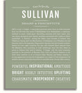Sullivan Personalized Name Meaning Art Prints – Name Stories