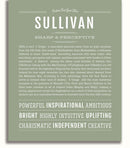 Sullivan Personalized Name Meaning Art Prints – Name Stories