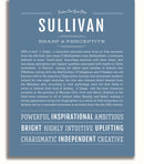 Sullivan Personalized Name Meaning Art Prints – Name Stories
