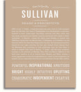 Sullivan Personalized Name Meaning Art Prints – Name Stories