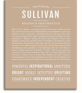 Sullivan Personalized Name Meaning Art Prints – Name Stories