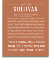 Sullivan Personalized Name Meaning Art Prints – Name Stories
