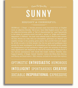 Sunny | Name Art Print – Name Stories
