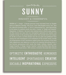 Sunny | Name Art Print – Name Stories