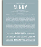 Sunny Personalized Name Meaning Art Prints – Name Stories
