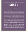 Susan Personalized Name Meaning Art Prints – Name Stories