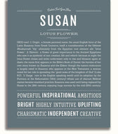 Susan Personalized Name Meaning Art Prints – Name Stories