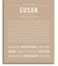 Susan Personalized Name Meaning Art Prints – Name Stories