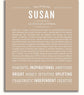 Susan Personalized Name Meaning Art Prints – Name Stories