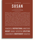 Susan Personalized Name Meaning Art Prints – Name Stories