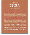 Susan Personalized Name Meaning Art Prints – Name Stories