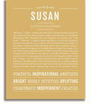 Susan Personalized Name Meaning Art Prints – Name Stories