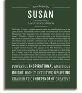 Susan Personalized Name Meaning Art Prints – Name Stories