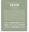 Susan Personalized Name Meaning Art Prints – Name Stories