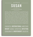 Susan Personalized Name Meaning Art Prints – Name Stories