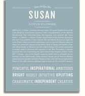 Susan Personalized Name Meaning Art Prints – Name Stories