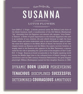 Susanna Personalized Name Meaning Art Prints – Name Stories