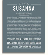Susanna Personalized Name Meaning Art Prints – Name Stories