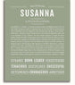 Susanna Personalized Name Meaning Art Prints – Name Stories