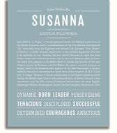 Susanna Personalized Name Meaning Art Prints – Name Stories
