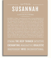 Susannah Personalized Name Meaning Art Prints – Name Stories